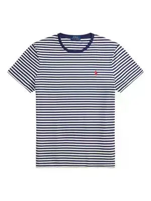 Polo Ralph Lauren Striped Embroidered Jersey T-shirt - Blue
