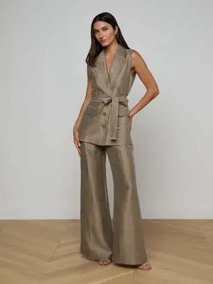 L'Agence Harper Linen-blend Vest