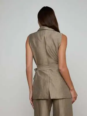 L'Agence Harper Linen-blend Vest