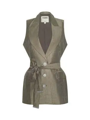 L'Agence Harper Linen-blend Vest