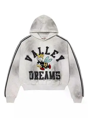 VALE FOREVER Forever Anthem Striped-sleeve Hoodie - Grey