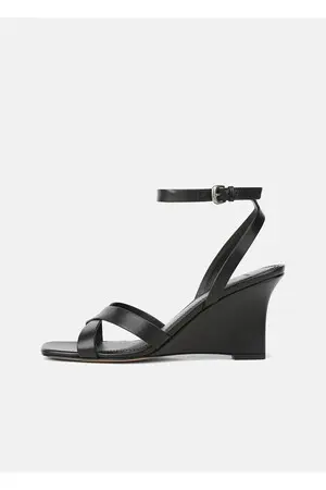 Vince Parma Leather Wedge Sandal - Black