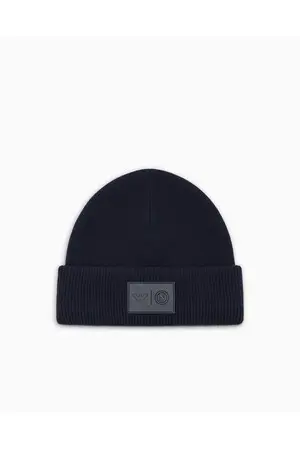 Emporio Armani Virgin Wool Beanie - Navy