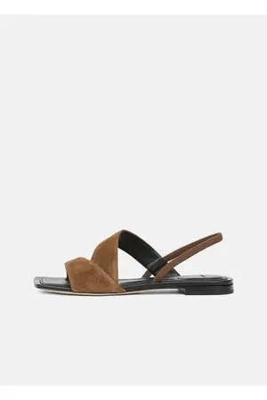 Vince Parker Suede Slingback Sandal - Natural