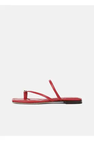 Vince Polli Leather Toe-ring Sandal - Red