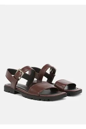 Vince Vega Leather Lug-sole Sandals - Brown