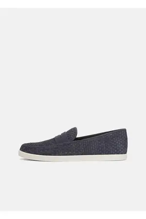 Vince Santino Woven Suede Loafer - Blue