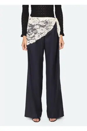 Sea Fiora Wide-leg Pants With Lace Scarf