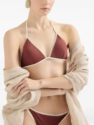 Brunello Cucinelli Triangle Bikini Top - Red