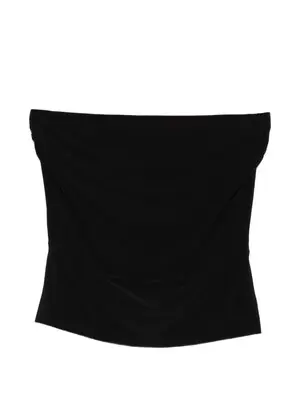 Norma Kamali Ruched Strapless Top - Black