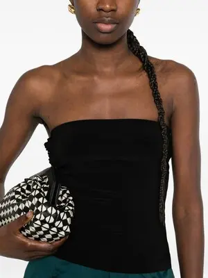 Norma Kamali Ruched Strapless Top - Black