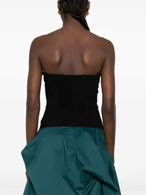 Norma Kamali Ruched Strapless Top - Black