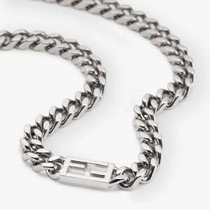 Fendi Ff Baguette Motif Chain Link Necklace