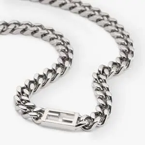 Fendi Ff Baguette Motif Chain Link Necklace