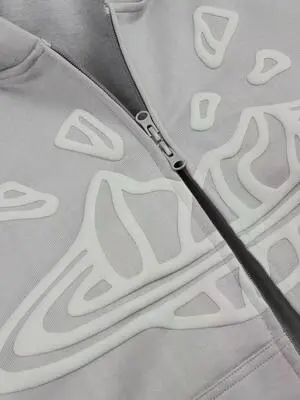 BROKEN PLANET Zip-up Long-sleeve Hoodie - Grey