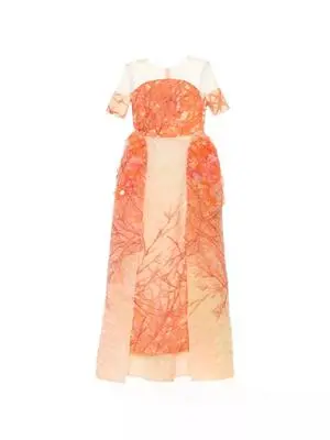 ISABEL SANCHIS Brocade Maxi Dress - Orange