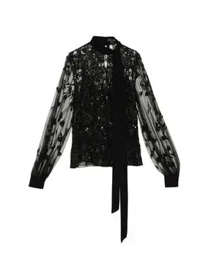 Zuhair Murad Floral-embroidered Blouse - Black