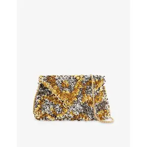 Dries Van Noten Sequin-embellished Clutch Bag - Silver