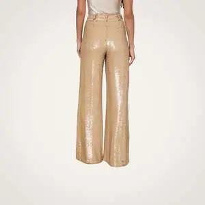 L'Agence Gavin Sequin Wide-leg Pants - Soft Camel
