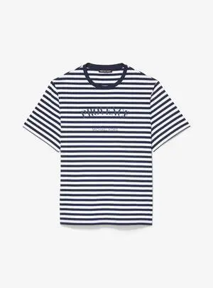 Michael Kors Provence Striped Cotton Jersey T-shirt In Size By