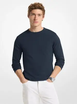 Michael Kors Cotton Jersey Crewneck Sweater - Blue