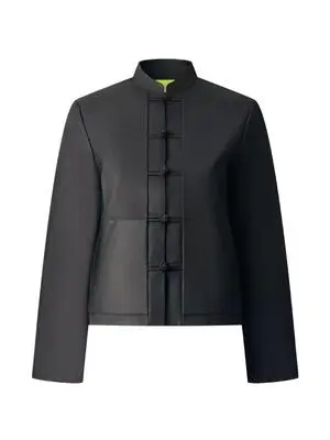 Shanghai Tang Buttoned Leather Jacket