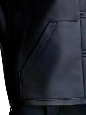 Shanghai Tang Buttoned Leather Jacket
