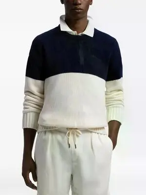 Ralph Lauren Purple Label Colourblock Crew Neck Sweater