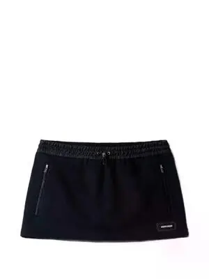 Miu Miu Cotton Fleece Mini Skirt With Technical Fabric Panels - Blue