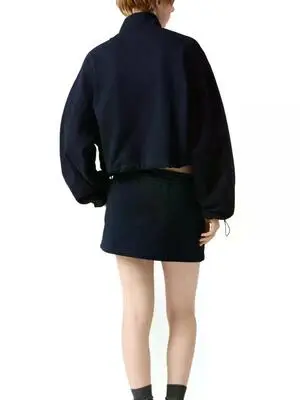 Miu Miu Cotton Fleece Mini Skirt With Technical Fabric Panels