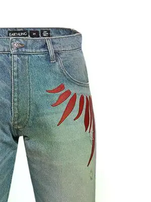 EARTHLING VIP Graphic Design Flared Jeans