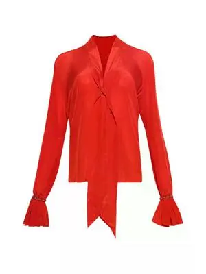 GRACE FAENA Tie Neck Blouse