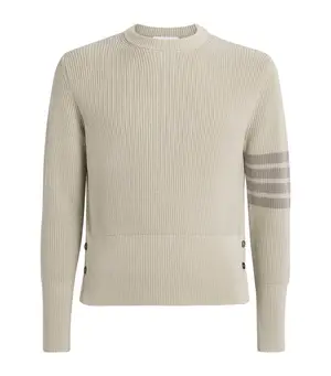 Thom Browne Cotton 4-bar Sweater - Beige