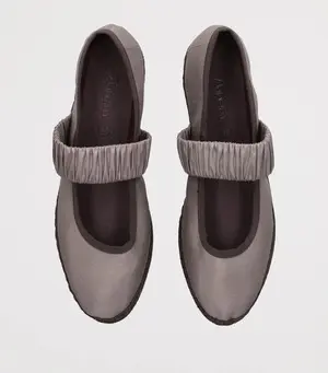 FLABELUS Silk-blend Mafalda Mary Janes - Silver