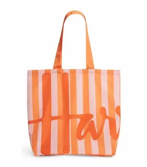 Harrods Logo Pocket Shopper Bag - Orange