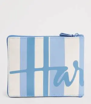 Harrods Logo Pocket Shopper Bag - Blue