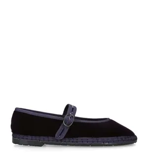 FLABELUS Velvet Mary Janes - Purple