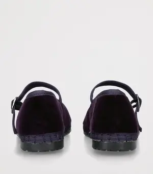 FLABELUS Velvet Mary Janes - Purple