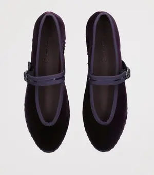 FLABELUS Velvet Mary Janes - Purple