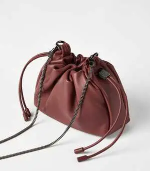 Brunello Cucinelli Mini Leather Bucket Bag - Red