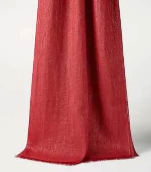 Brunello Cucinelli Cashmere-silk-blend Scarf - Red