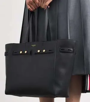 Thom Browne Leather Cabas Tote Bag