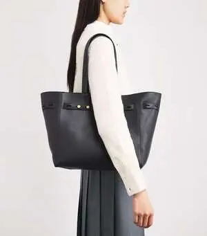 Thom Browne Leather Cabas Tote Bag