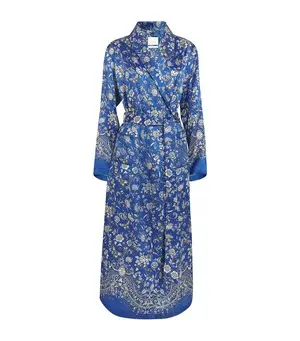 Harrods Silk Butterfly Robe - Blue