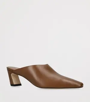 STUART WEITZMAN Leather Stassi Mules - Brown