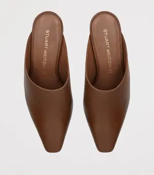 STUART WEITZMAN Leather Stassi Mules - Brown