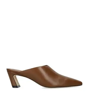 STUART WEITZMAN Leather Stassi Mules - Brown