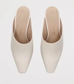 STUART WEITZMAN Leather Stassi Mules - Beige