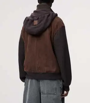 Loewe Suede-wool Zip-up Hoodie