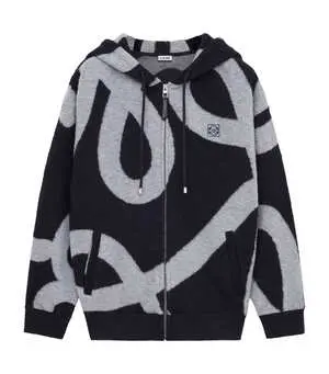 Loewe Wool-cotton Anagram Zip-up Hoodie